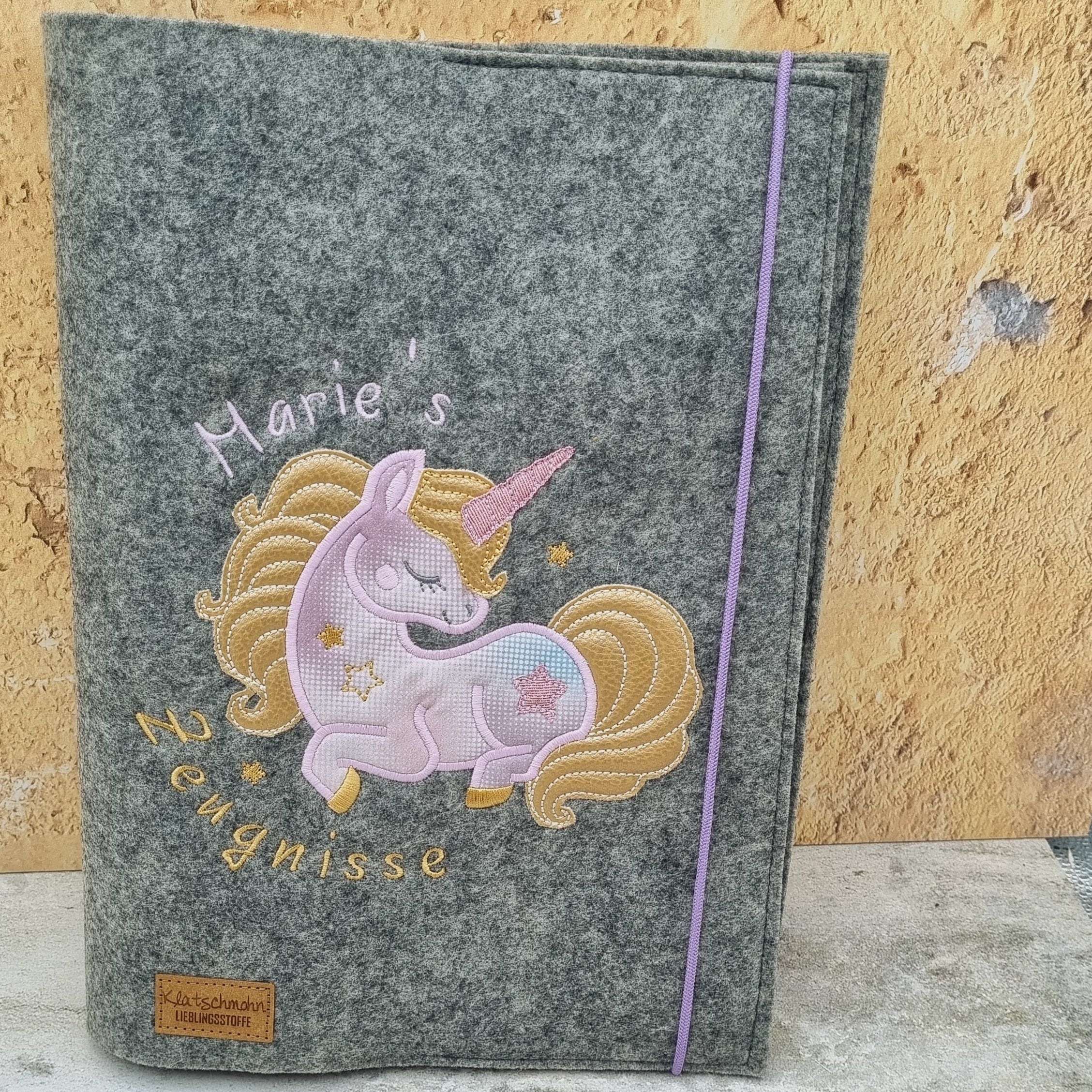 Zeugnismappe Einhorn